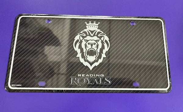 License Plate - Carbon with Stacked Logo – Lion's Den Team Store